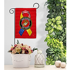 Breeze Decor Support Marine Troops Garden House Flag Set Armed Forces Corps USMC Semper Fi United State American Military Veteran Retire Official Banner Small Yard Gift Double-Sided, Made in USA