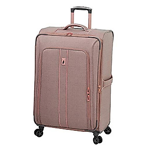 LONDON FOG Newcastle Softside Expandable Spinner Luggage, Rose Charcoal Herringbone, 4 Piece Set