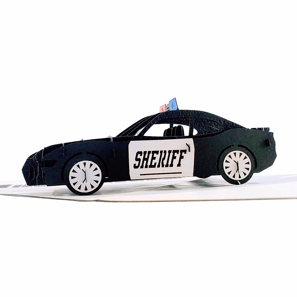 iGifts And Cards Sheriff Car 3D Pop Up Greeting Card - Awesome Undersheriff Happy Birthday Gift, Chief Deputy Retirement, Training Academy Graduation, Thank You, Congratulations