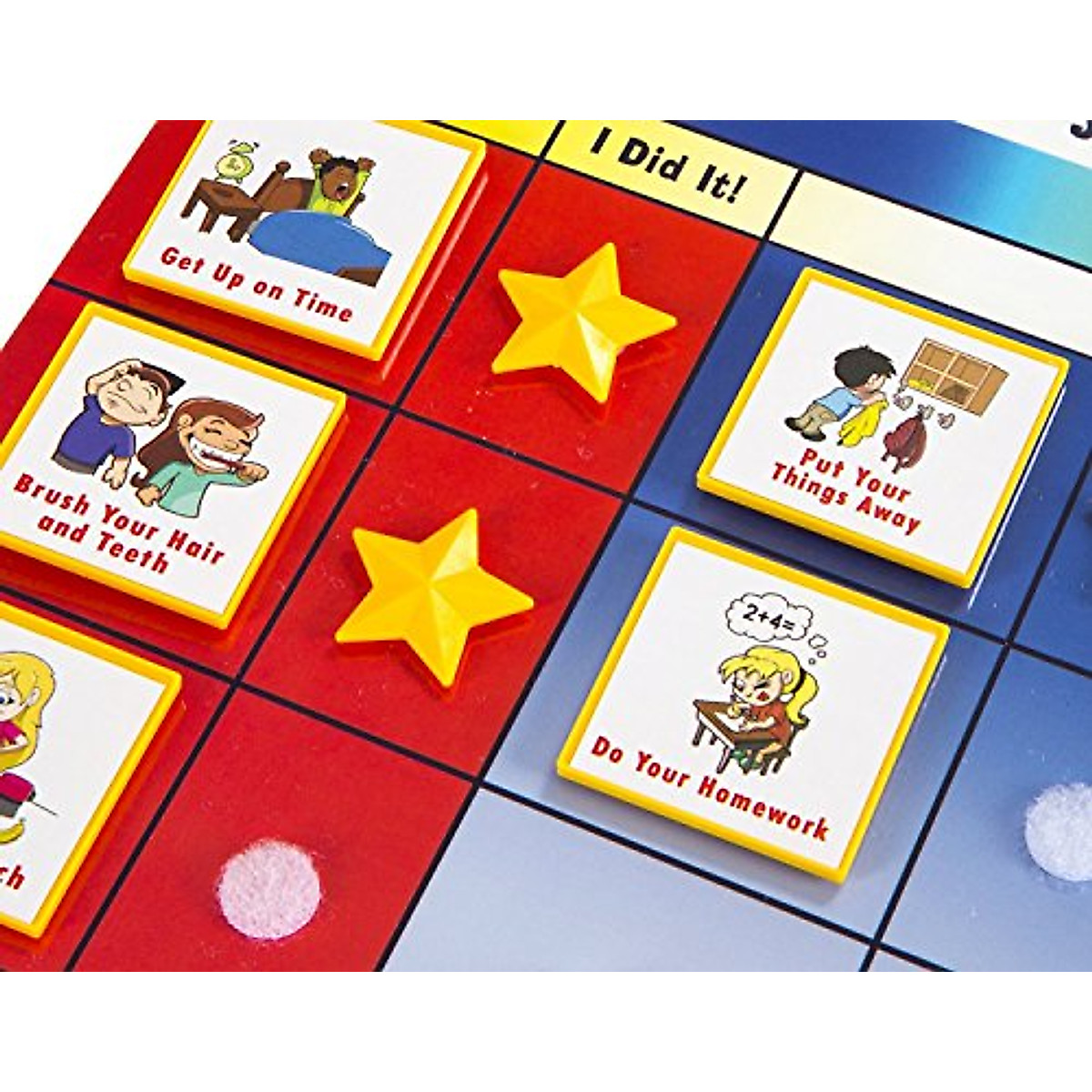 Kenson Kids "I Can Do It My Daily Checklist Incentive Chart- (35 Tasks 5 Blank Tasks) Visual Daily Magnetic Responsibility and Chore Star Chart for Ages 3-10- Daily Planner for Kids 11x 15.5 inch