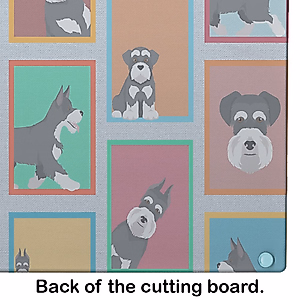 Caroline's Treasures MLM1145LCB Lots of Black and Silver Schnauzer Glass Cutting Board Large Decorative Tempered Glass Kitchen Cutting and Serving Board Large Size Chopping Board