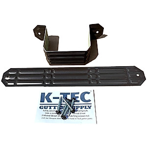 K-TEC (2 Pack) Downspout Strap for 2 inch x 3 inch Aluminum Rain Gutter - Leader Pipe Adapter with Color Matched Screws. Musket Brown Set of 2 for 1 Downspout.