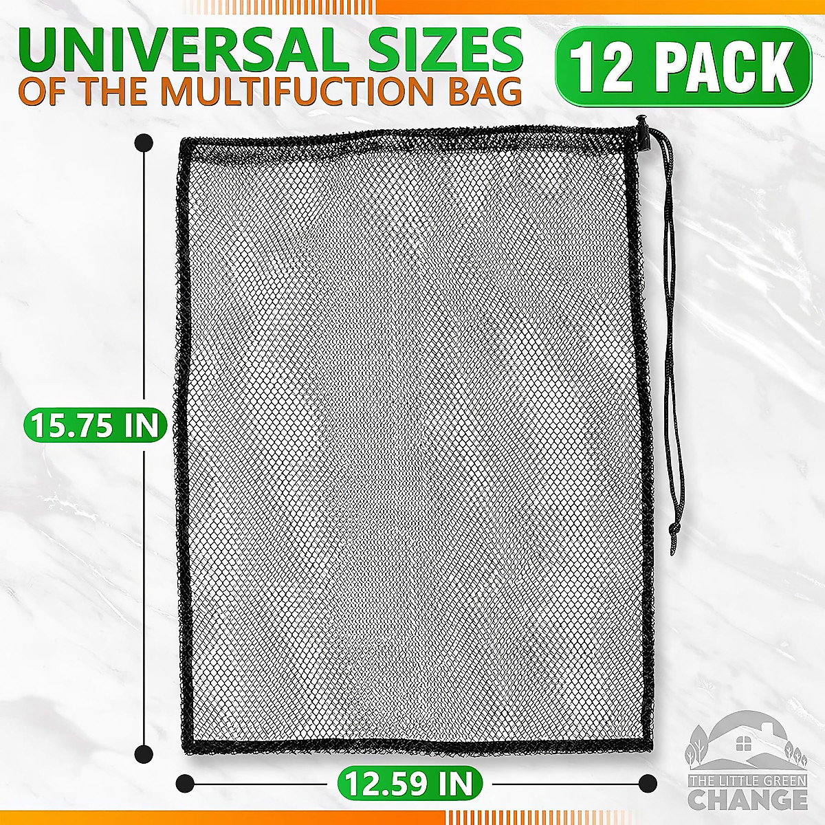 12Pcs Mesh Laundry Bags for Delicates - 13x15.5 inch Black Drawstring Bag Washable Laundry Bag Mesh Stuff Sack Nylon Mesh Bag - Sports Equipment Bag Cloth Bags Drawstring Backpack Organizer Small Mesh