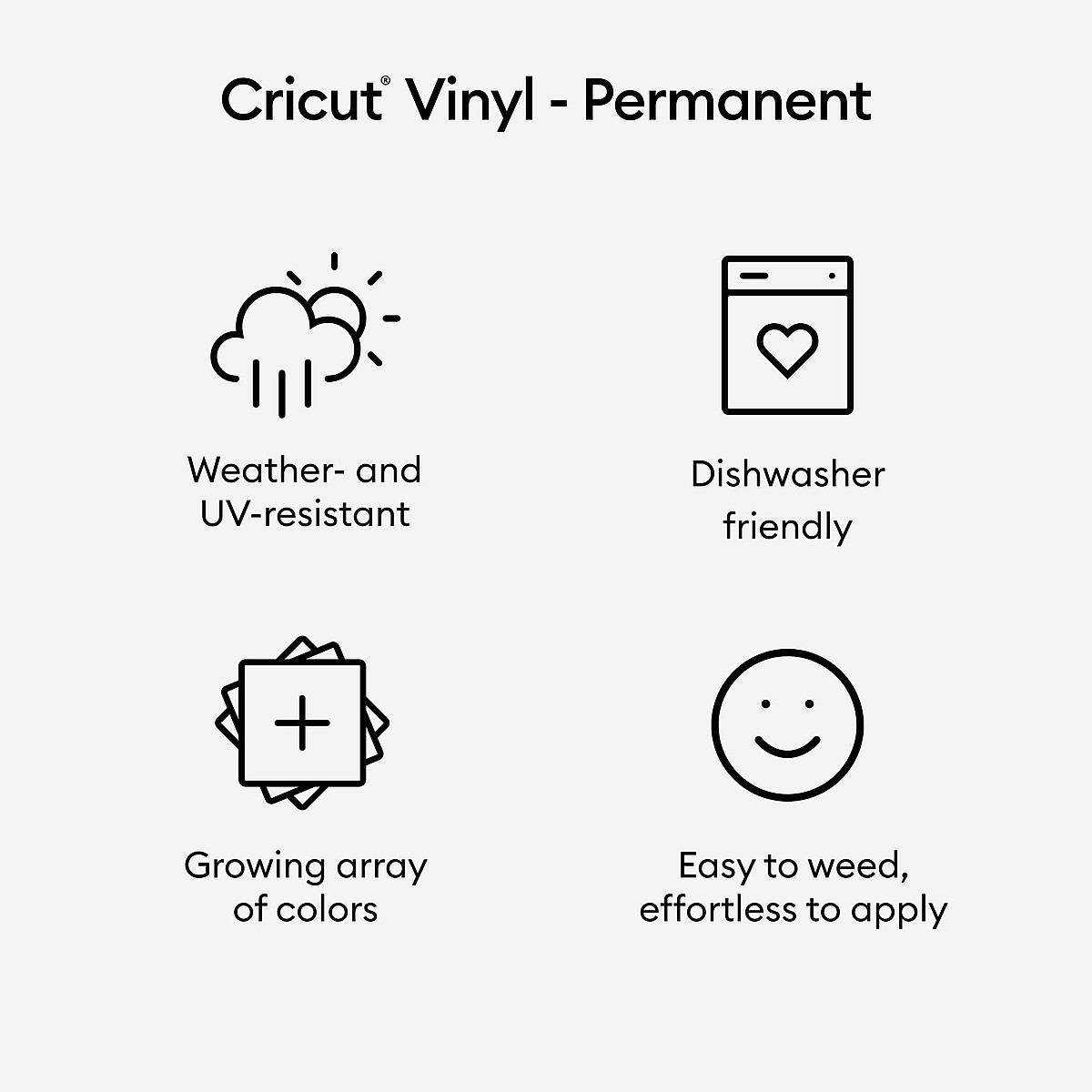 Cricut Premium Permanent Vinyl (12" x 48"), Strong Adhesive Lasts for 3 Years, UV & Water-Resistant, Perfect for Indoor-Outdoor DIY Projects, Compatible with Cricut Machines, Purple