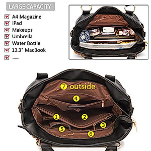 Soperwillton Fashion Handbag for Women Shoulder Bag Top Handle Satchel Hobo Tote Bag Purse Set 4pcs