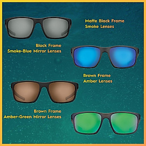 Flying Fisherman 7320CA Rip Current Polarized Sunglasses, Brown Frame, Amber Lens,Brown Frames/Amber Lenses,Large