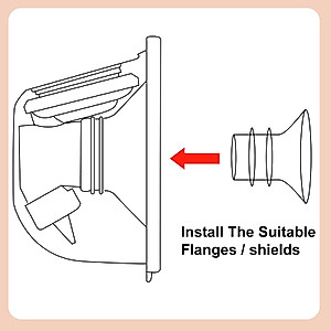 Nanawawa Flange 15, 17, 19, 21mm Insert 24mm Shroud/Flange,Compatible with momcozyS9/S10/S12，Wearable Breast Pump Shields/Flanges， 4 pcs/Each.(19mm/pcs)