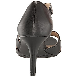 LifeStride Women's Mega Dress Sandal Heeled, Black Patent, 7.5