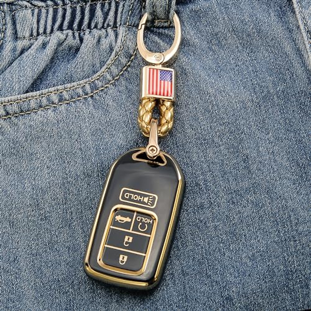 for Honda Key Fob Cover, Keychain, Key Fob Case Compatible with Honda Accord Civic CRV Pilot Odyssey Passport