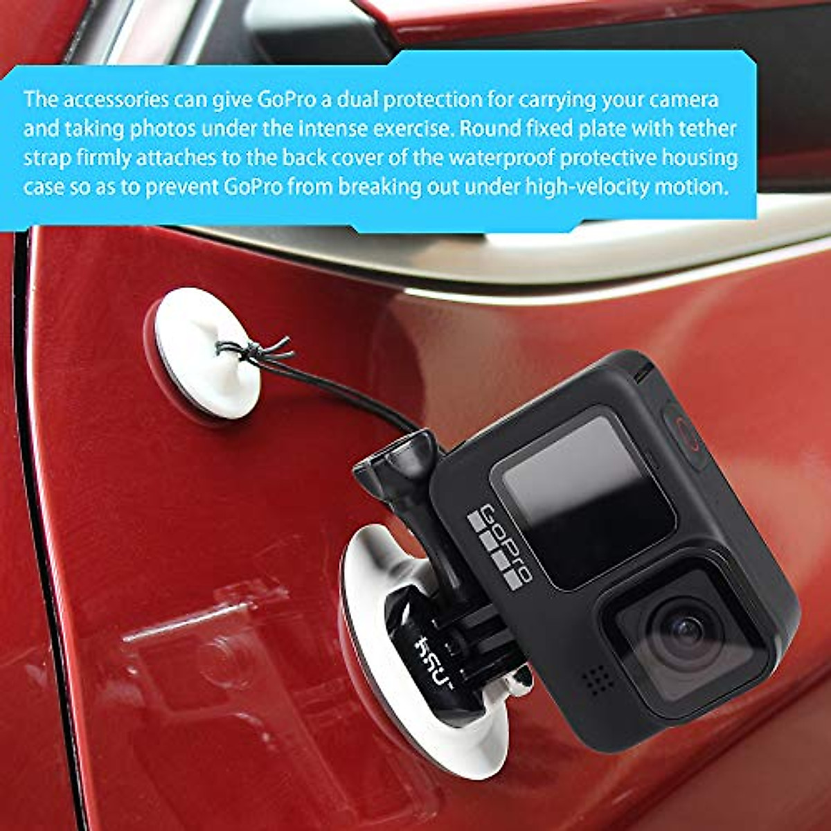 HSU Surf Mounts and Accessories for Ski, Snorkeling, Surfing, Wakeboarding Fitting GoPro Hero 11,10,9,8,7, 6,5,4,3,2, Session, Black, Silver, AKASO Campark, and Other Action Cameras (Surfing Kit)