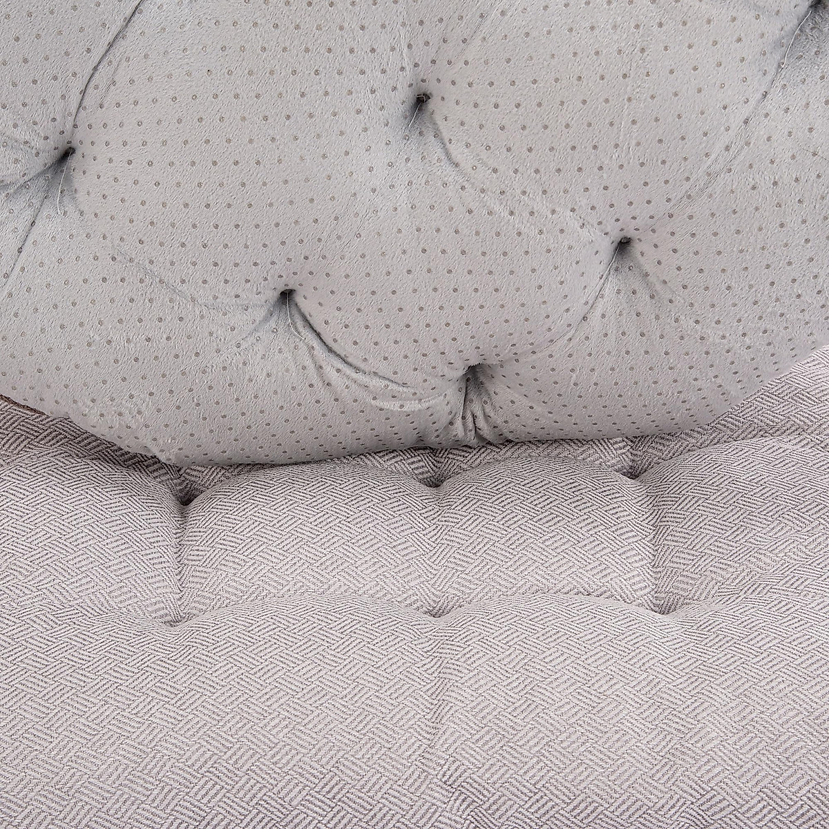 POMIU Outdoor Chair Cushions for Patio and Garden Furniture, Chair Pads Set Premium Comfortable Thick Fiber Fill Tufted Seat Floor Cover (2 Pack, 19" x 19", Silver)