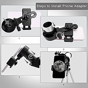 ABOTEC Telescope, 80mm Aperture Telescopes for Adults Astronomy & Kids & Beginners, Portable 500mm Refracting Telescope (25X-250X) with an Adjustable Tripod, a Bag, a Phone Adapter & a Wireless Remote