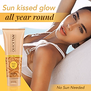 Body Drench Quick Tan Gradual Tanning/Bronzing Lotion | Self Tan, Sunless Tanner Solution for Mess Free Coverage | Dark, 8 Fl Oz