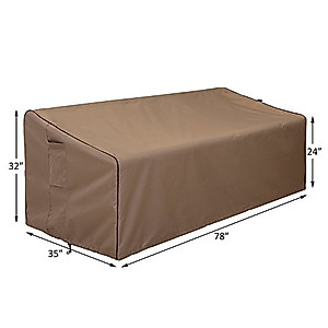 Finnhomy Outdoor Patio Bench Sofa Seat Cover Waterproof Couch Chair Cover Durable Heavy Duty Outdoor Furniture Bench Cover, 78”x 35" x 24"-32"