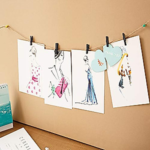 SEWACC Mini Clothespins Wooden Photo Clips Mini Clothes Pins 100pcs Decorative Wood Clips for Wall Hanging Pictures