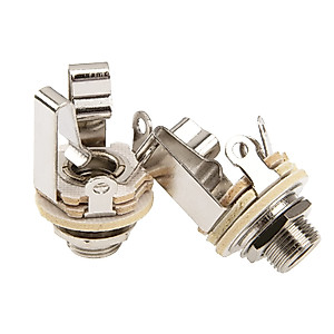 6Pcs Yootones 6.35mm Guitar Input Jack TS Mono Panel Mount Socket with Washer & Nut Solder Type Compatible with Electric Guitar Bass