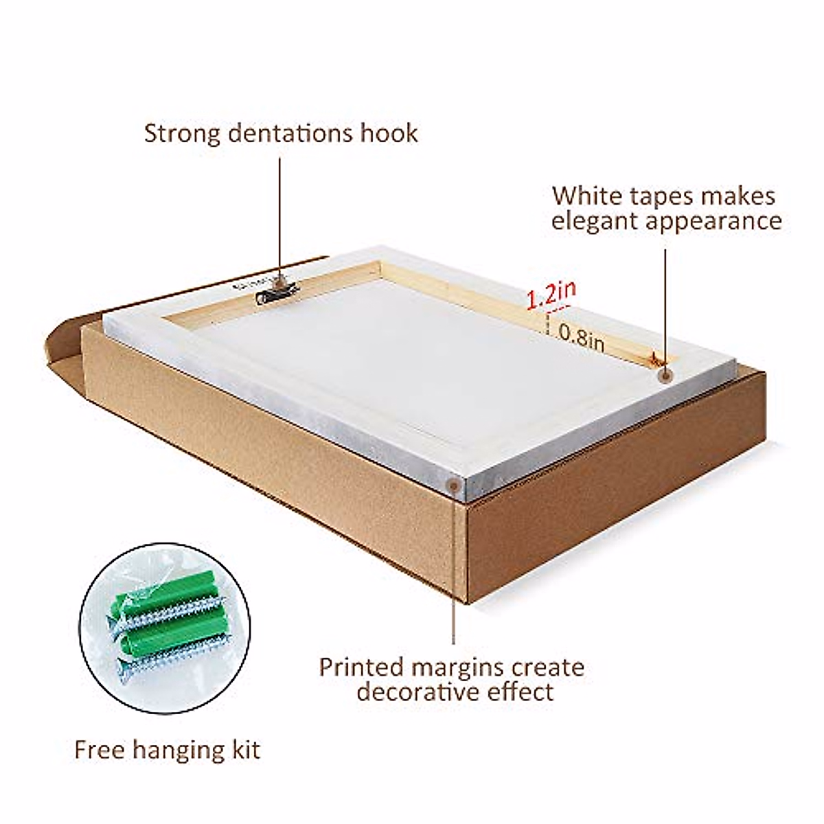 SUMGAR Dog with Angel Canvas Wall Art Abstract White Prints Animal Artwork Golden Retriever Lover for Bedroom Living Room Bathroom, 12 x 16 in