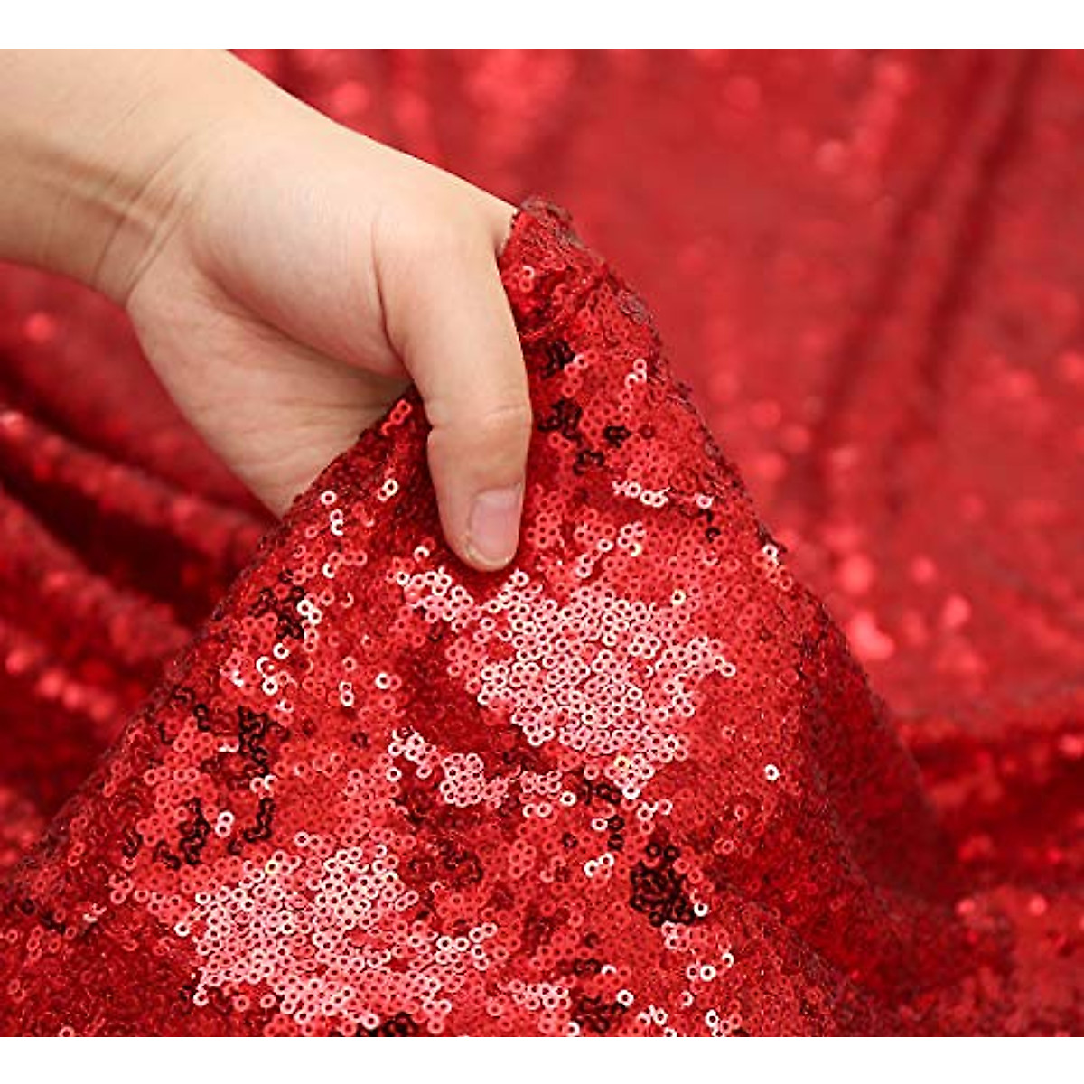 Red Sequin Backdrop Curtains,2ft x 8ft Sequin Photography Backdrop Curtain 2 Panels for Party Decoration, Red