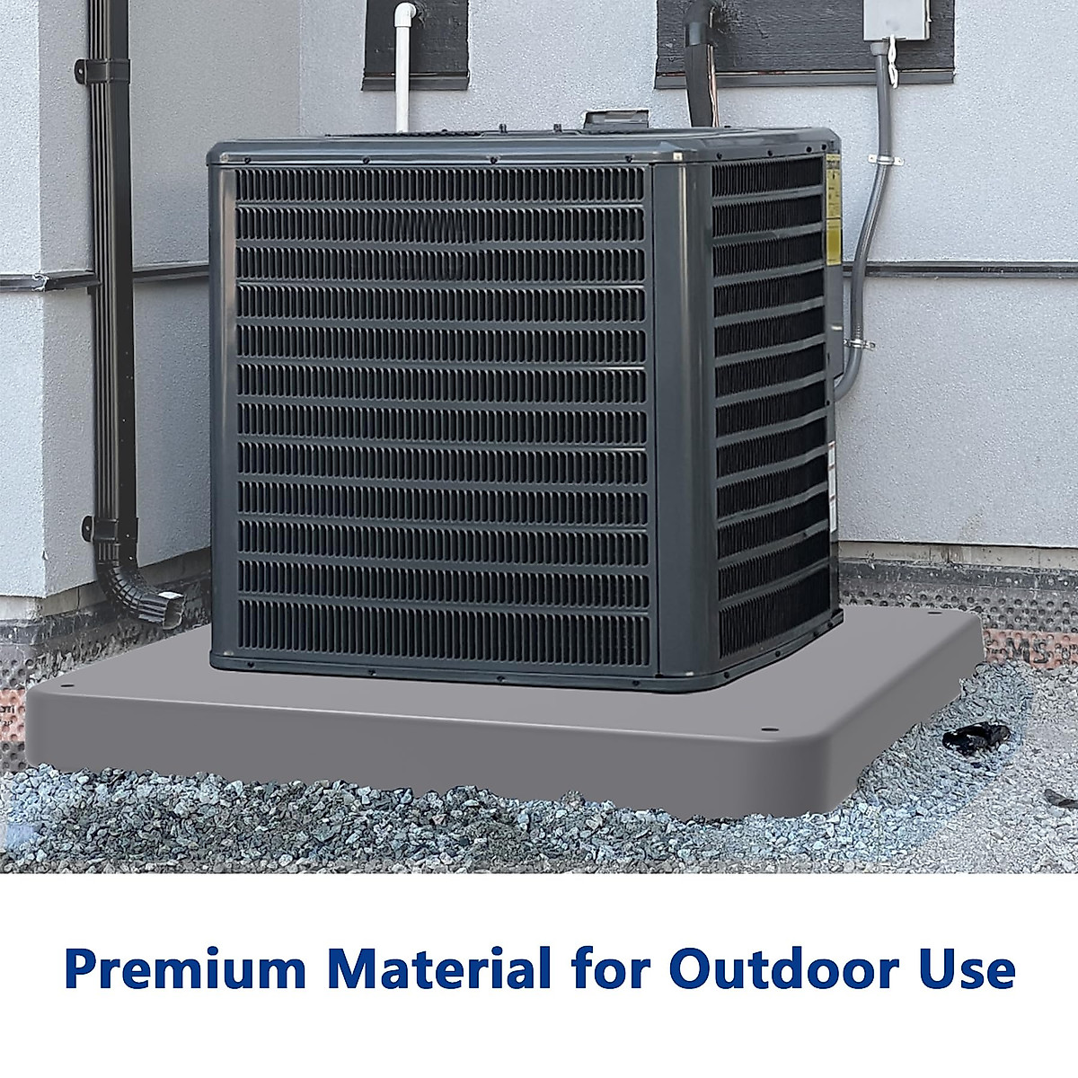 Wincomfort Condenser Pad for Air Conditioner Heat Pump, 24'' x 24'' x 3'' AC Base Stand Plastic Outdoor Condenser Equipment Anti-Vibration Pads