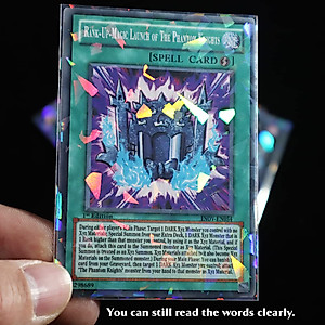 Black Lotus 100pcs Broken Glass Gemstone Laser Flashing Card Film Holographic Idol Photo Sleeves Ultra Super Protector (61x88mm)