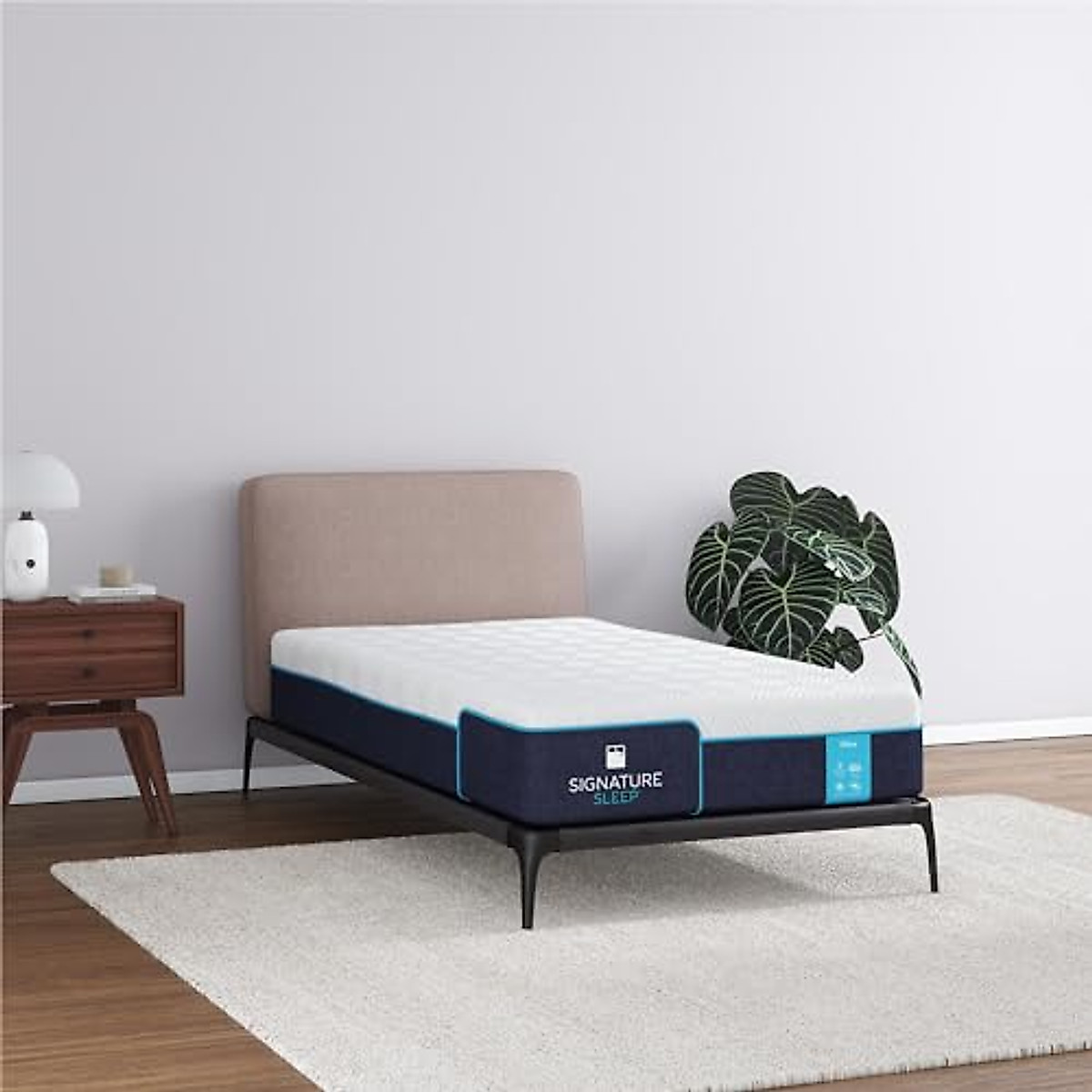 Signature Sleep Bliss 10 Inch Charcoal Cool Gel Memory Foam Mattress-in-a-Box, Medium, Certipur-US and Oeko-TEX, Twin