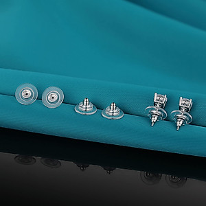 Catinee 3 Pairs Earring Backs,925 Sterling Silver Earring Backs for Studs, Adjustable Hypoallergenic Locking Earring Backs Fit 0.028-0.039inch Post（White+Gold）