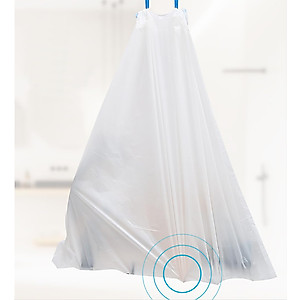 75 Count Drawstring Trash Bags, jixik 4 Gallon Thickened Garbage Bags 17.7" x 19.7" Unscented White Trash Bags for Kitchen, Bathroom, Office Waste Bin Liners
