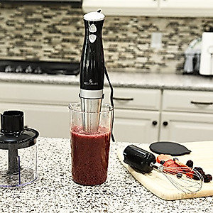 Self-Mate 3 in 1 Dual Speed Immersion Hand Blender Kitchen Set – Stainless Steel 300W Electric Mixer Blending Stick with Interchangeable Whisk Wand, Food Processor Chopper & Beaker Attachments