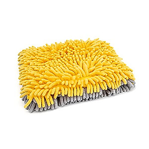 [Noodle] Microfiber Car Wash Pad (9"x9") Gold/Gray - 1 Pack