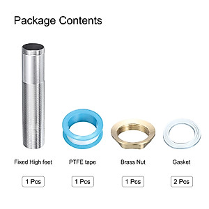 uxcell 6" Faucet Mount Extension Shank Stainless Steel Threaded Pipe Lengthen Mounting Shank Lengthen Fixed High Foot with Nut and Gasket 1PCS