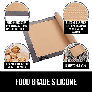 Gorilla Grip Cutting Board Set of 3 and Silicone Baking Mats, 2 Pack, Both in Gray Color, Cutting Boards are Reversible, Baking Mats are Quarter Sheet Size, 2 Item Bundle