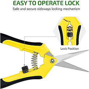 iPower 1.35 Gallon Lawn Garden Pump Sprayer Adjustable Shoulder Strap, Pressure Relief Valve, with 6.5 Inch Hand Pruner Combo, Stainless Steel Blades, Spray Bottle & Yellow, Yellow