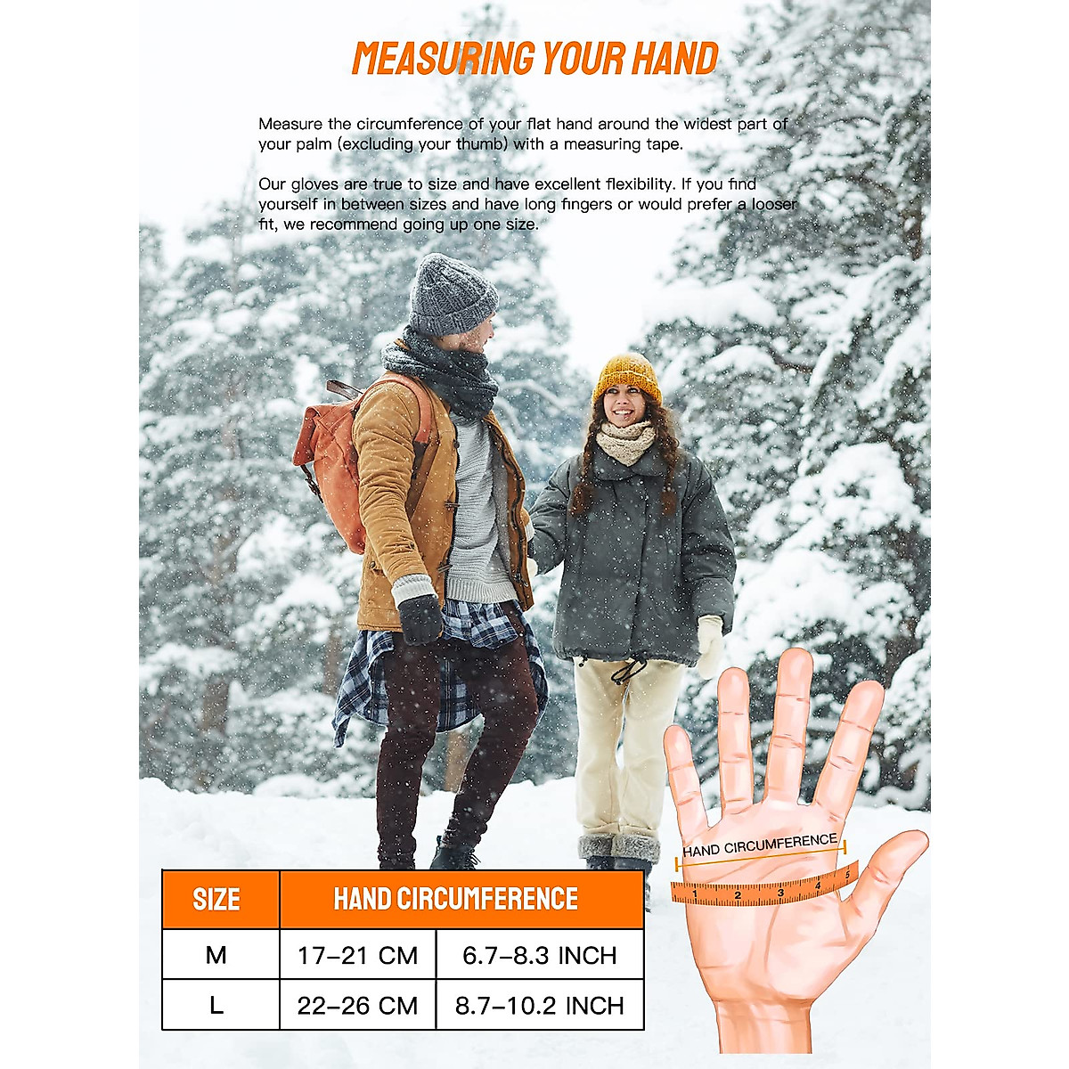 TRENDOUX Winter Gloves Men Women, Touch Screen Unisex - Stretchy Material - Elastic Cuff - Hands Warm Windproof for Running Driving Walking Hiking - Thickened Knit Extreme Cold Weather Glove - Black M