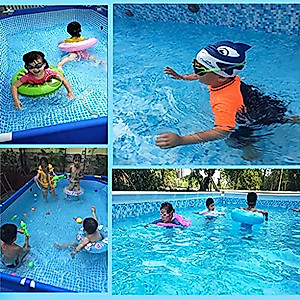 Large Swimming Pool For Gardens With Bracket With Steps Kids Adults Can Swim - Family Pool Above Ground Non-Inflatable - Outdoor Foldable Thickened Pool - Gift Swimming Pool Accessories Dust Cover & G