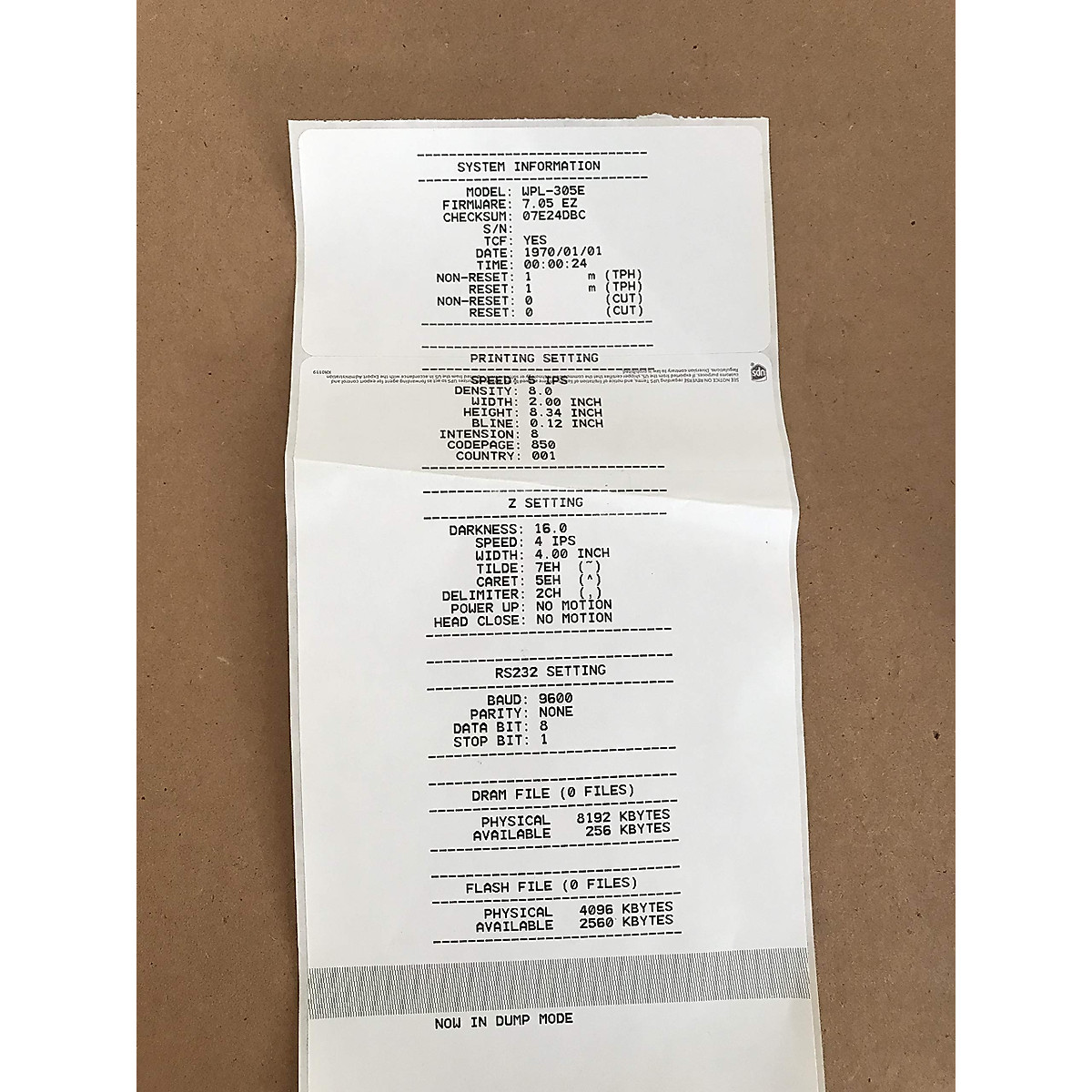 Wasp Barcode Printer WPL305E W/ Test Print, New Adapter, New USB Cable
