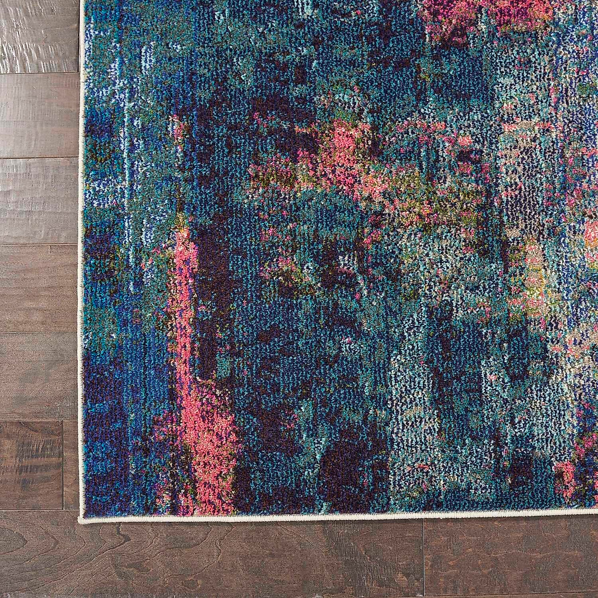 Nourison Celestial Blue/Yellow 9' x 12' Area Rug, Contemporary, Abstract, Easy Cleaning, Non Shedding, Bed Room, Living Room, Dining Room, Kitchen (9x12)