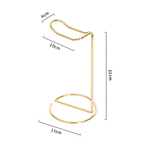 Headphone Stand Metal Headset Holder Earphone Display Rack Hanger for Table Desk Orgnizer, 1 Pack (Gold)