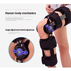 Hinged Knee Brace ROM Knee Brace For Arthritis Joint Pain Meniscus Tear For Knee Injury Recovery Relieve Knee Burden Length Angle Adjustment Carbon Fiber Material Adjustable Knee Immobilizer