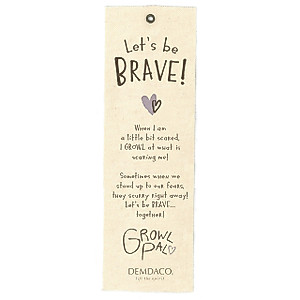 DEMDACO Growl Pal Let's Be Brave Polka Dot Purple 16 inch Plush Fabric Figure Toy