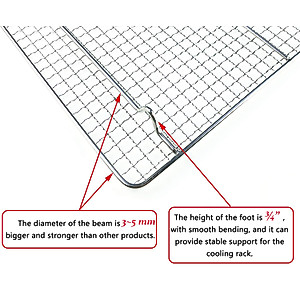 Turbokey Wire Canning Rack Cooling Racks For Baking Oven Safe Small Grid Fits Air Fryer/Stockpot/Instant Pot/Pressure Cooker, Stainless Steel Grill Grate (5.9"x8.7",22x15cm)