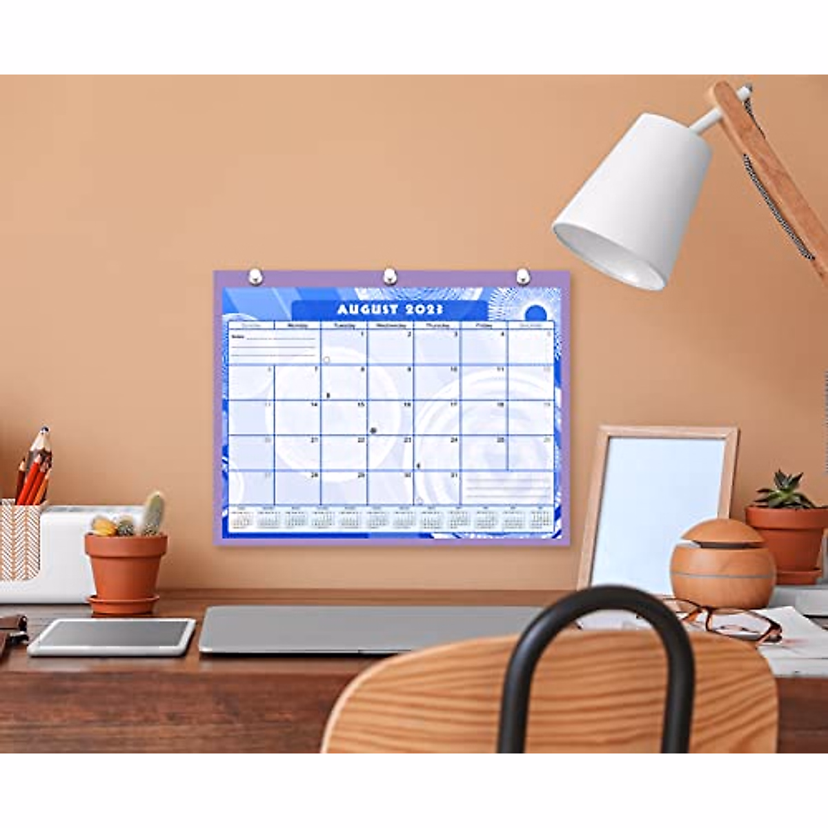 2023-2024 Academic Year 12 Months Student Calendar/Planner in Protective Sleeve for 3-Ring Binder, Desk or Wall -v013