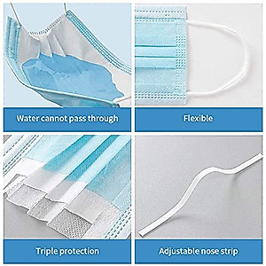 2000PCS Bulk Wholesale Face Masks for Business and Home Use-Disposable Face Mask-Blue 3 Ply Face Mask Cup Dust Masks PPE Filter Protection Face Masks