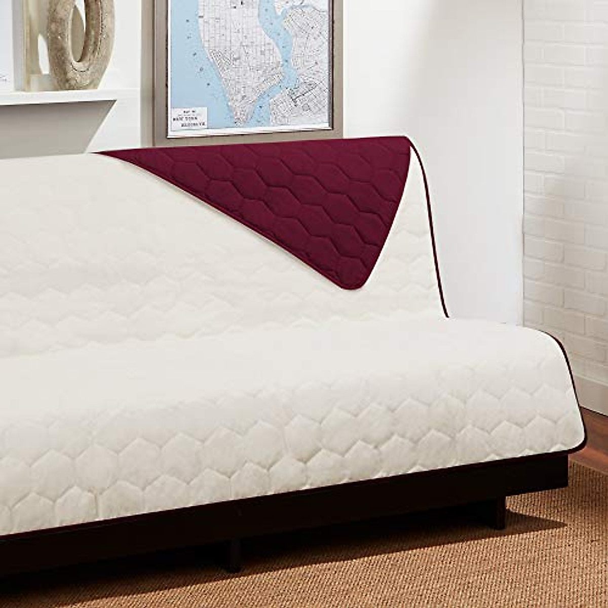 SureFit SF48476 Sofas, Burgundy/Cream