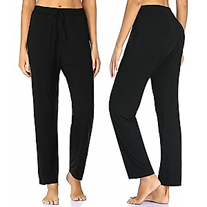 ASIMOON Sweatpants for Women Comfy Wide Leg Yoga Pants with Pockets Stretch High Waist Loose Lounge Jogging Pants
