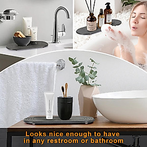 Jadairy Stone Drying Tray 11.8x4.9 Inches Water Absorbing Stone Tray for Sink Instant Dry Sink Caddy Organizer for Kitchen Bathroom Counter