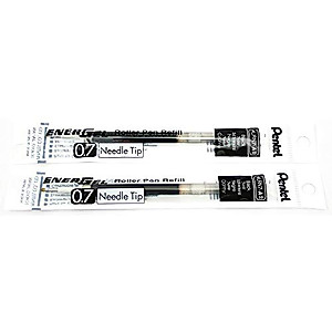 2 Pk Pentel LRN7-A EnerGel Refills, 0.7 mm Medium Needle Tip, Black