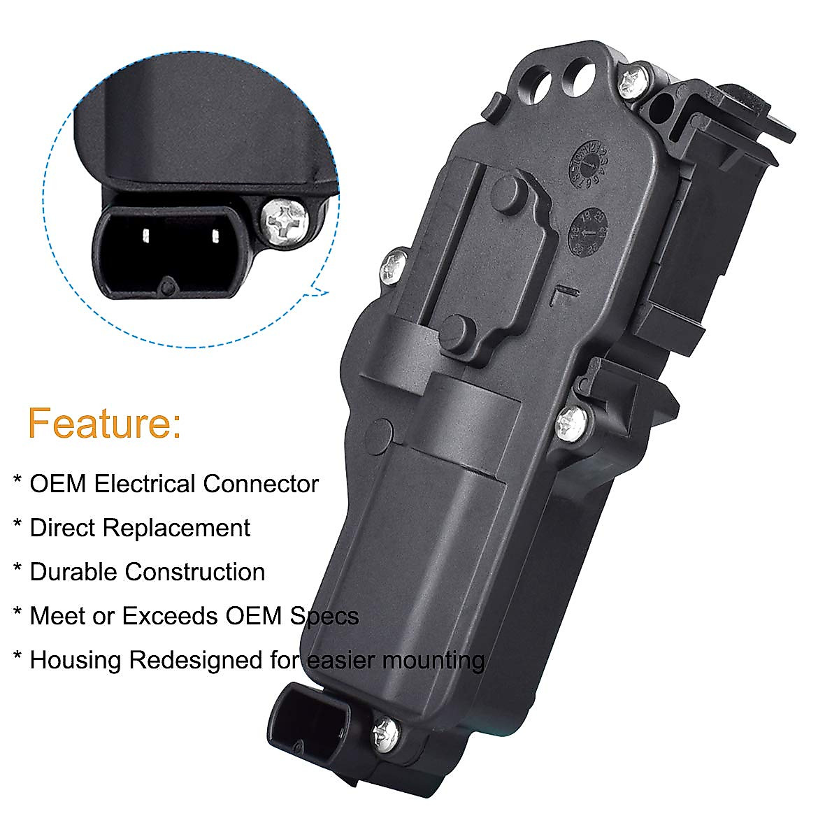 Power Door Lock Actuator Left and Right Side Compatible with Ford F150 F250 F350 Excursion Expedition Mustang Ranger, Lincoln, Mercury, Mazda Lock Actuator Replaces 6L3Z25218A43AA, 6L3Z25218A42AA