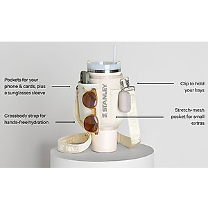 Stanley All Day Quencher Carry All for 40 oz Tumbler with Handle | Crossbody Bag with Phone Holder Pocket, Card Sleeve & Detachable Strap | Water Bottle Carrier Bag | BPA-Free | Lilac