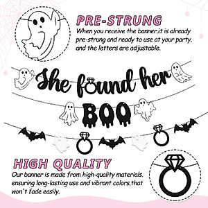 She Found Her Boo Banner Halloween Bachelorette Banner Halloween Bridal Shower Decorations Ghost Bats Spooky Theme Boochelorette Bridal Shower Engagement Wedding Party Supplies