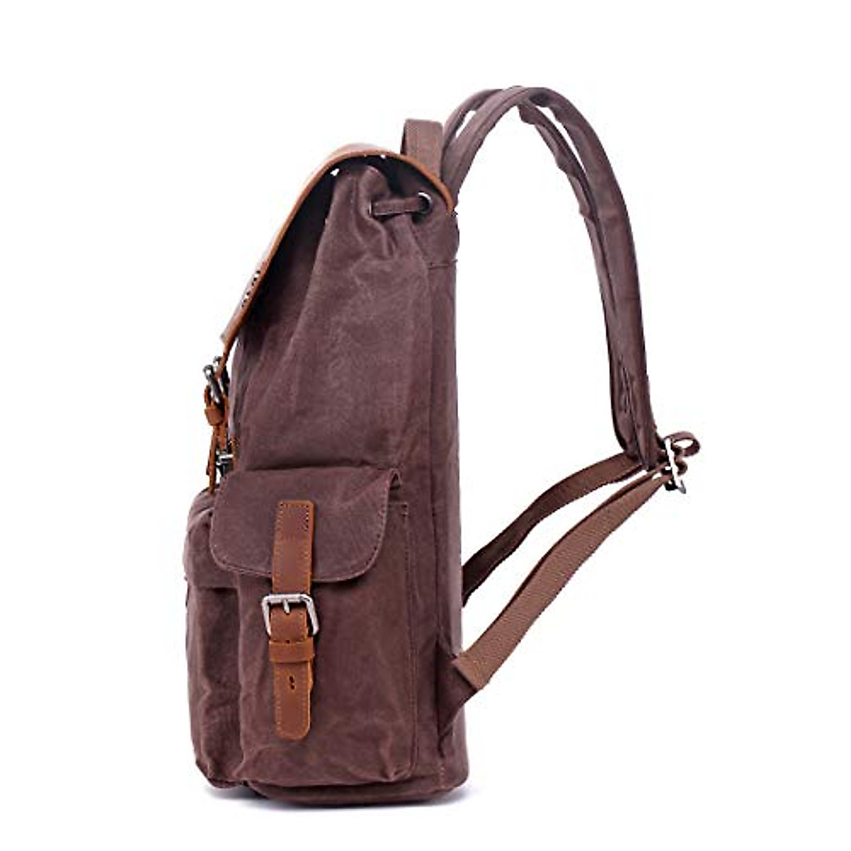 TSD Brand Stone Creek Waxed Canvas Backpack (Brown)